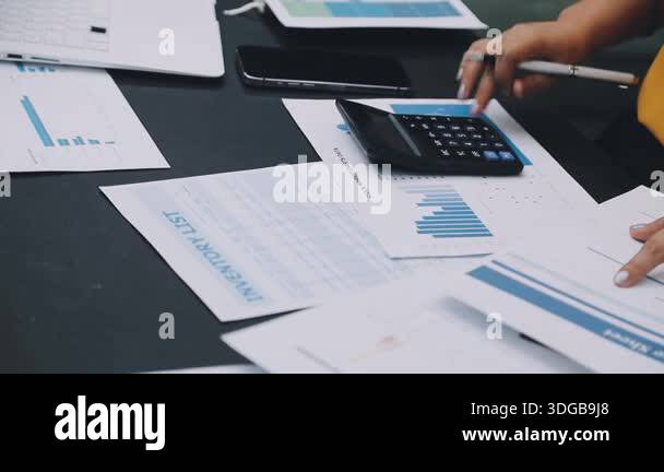 Professional Accountant Woman In Office Doing Accounting Stock Video ...