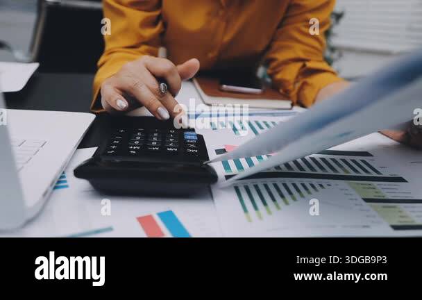 Professional Accountant Woman In Office Doing Accounting Stock Video ...