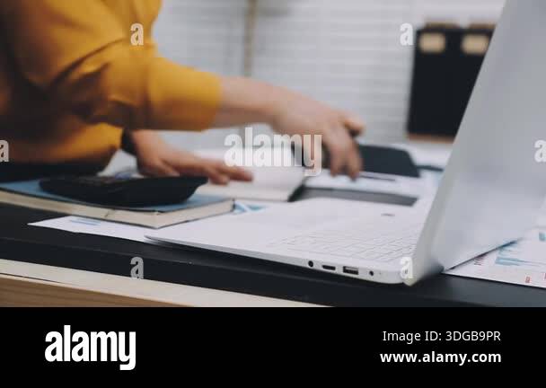 Professional Accountant Woman In Office Doing Accounting Stock Video ...
