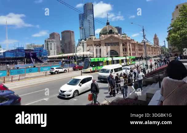 Street scene in Melbourne city center, Australia Stock Video Footage ...