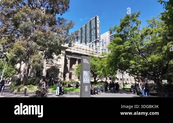 Exterior of State Library Victoria in Melbourne, Australia Stock Video ...