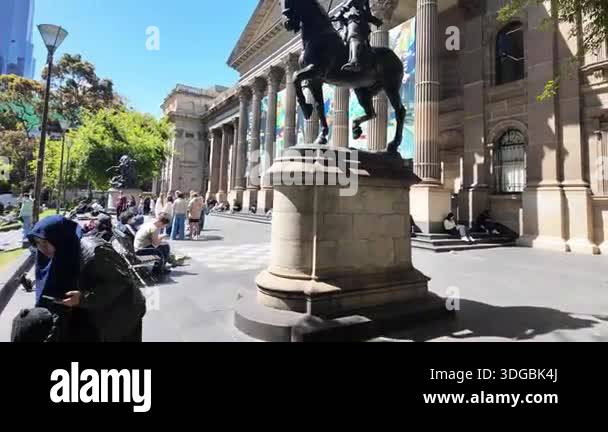 Exterior of State Library Victoria in Melbourne, Australia Stock Video ...