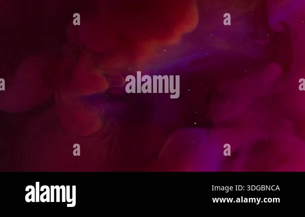 Art fog. Hypnotic fluid. Purple red orange puff blow curl abstract mix ...