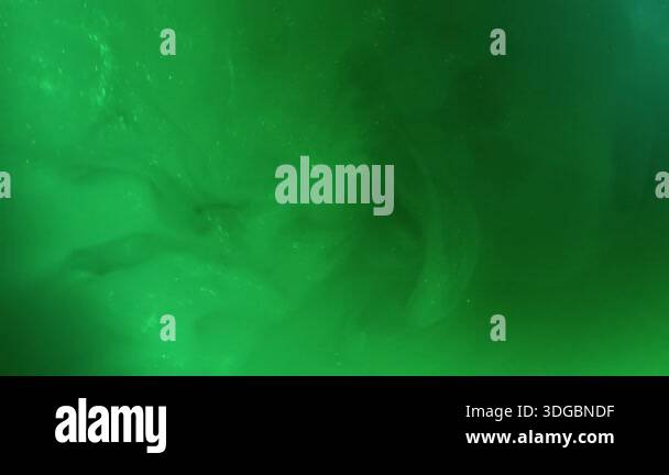 Pigment splash. Dye swirl. Green ink shimmering beam explosion mist ...