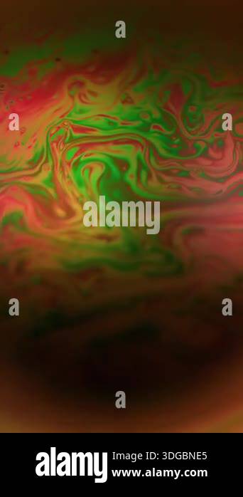 Vertical video. Defocused color sphere. Psychedelic bubble. Oil pigment ...