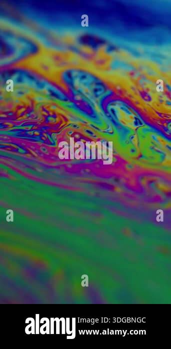 Vertical video. Blur paint mix. Psychedelic dye flow. Multicolor ...