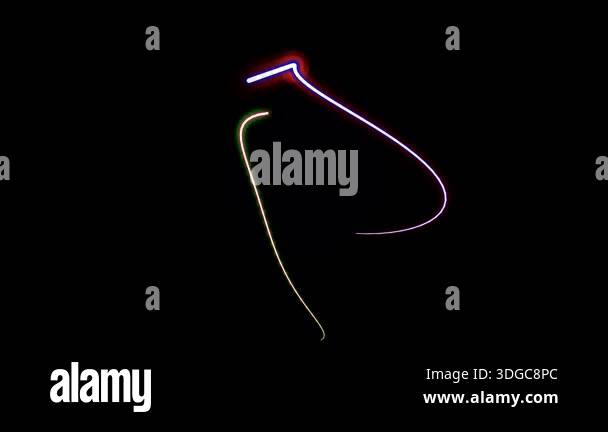 Abstract light painting with neon colors on black background Stock ...