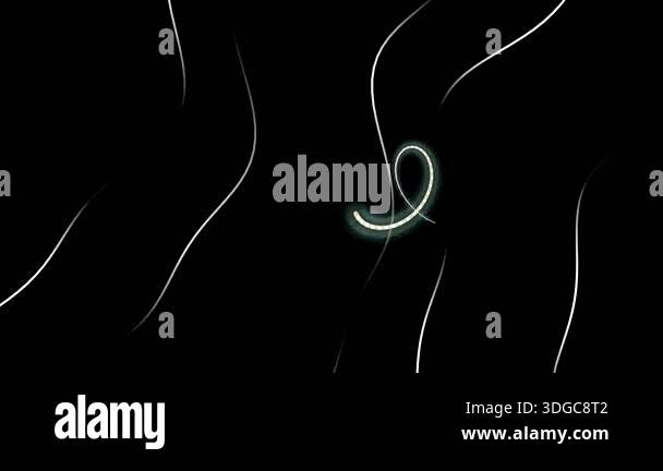 Abstract light painting with swirling lines on black background Stock ...