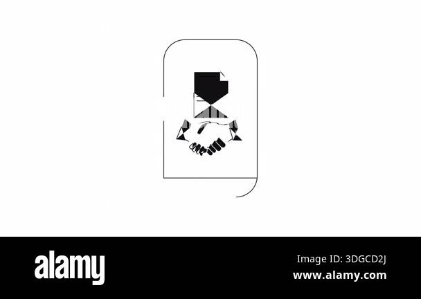 A modern concept illustrating digital agreements and partnerships ...