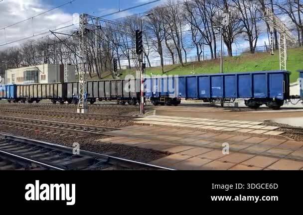 modern electric trains on Poland network captured from trackside ...