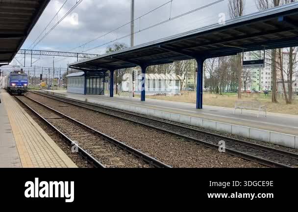 modern electric trains on Poland network captured from trackside ...