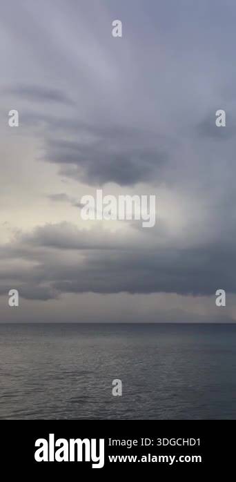 storm clouds over the sea. Turgutreis, Bodrum, Turkey. Vertical video ...
