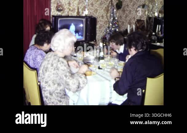 Paris, france december 1980: vintage 8mm footage of a french family ...