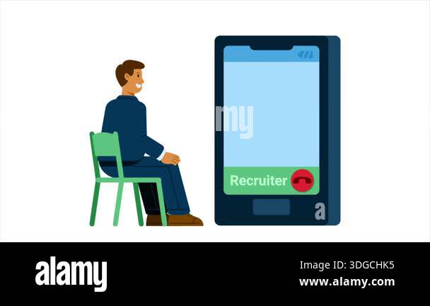 Easy virtual work interview by phone Stock Video Footage - Alamy