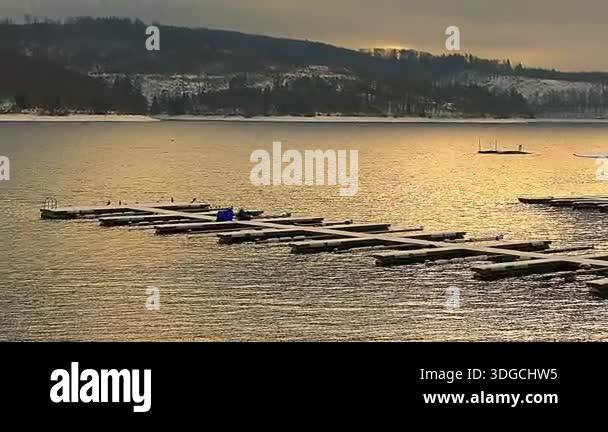 winter landscape with lake Germany Stock Video Footage - Alamy
