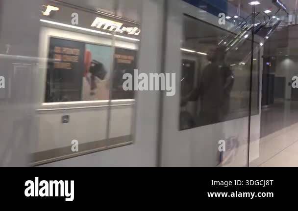 Washington DC USA The AeroTrain at Dulles airport Stock Video Footage ...