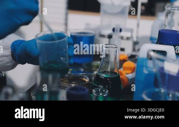 Science medical lab equipments with microscope for background Stock ...