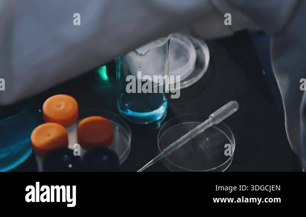 Science medical lab equipments with microscope for background Stock ...