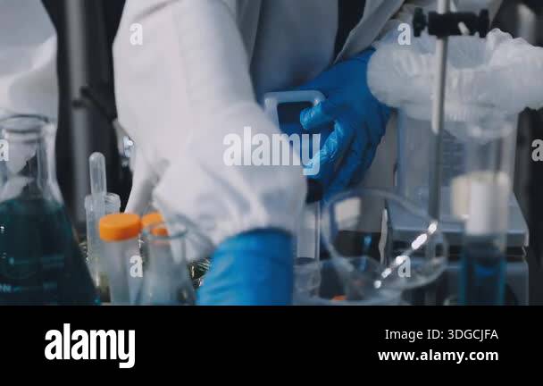 Science medical lab equipments with microscope for background Stock ...