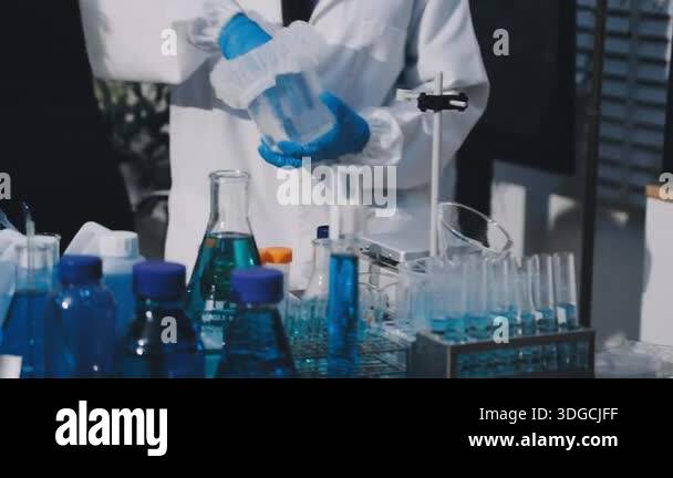 Science medical lab equipments with microscope for background Stock ...