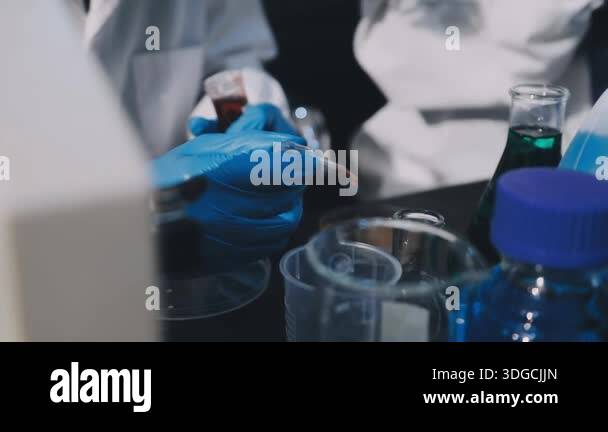 Science medical lab equipments with microscope for background Stock ...