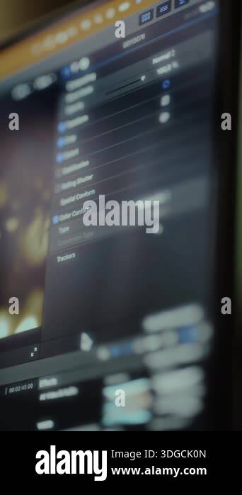 User interface with setting options and various effects for video editing Stock Video Footage ...