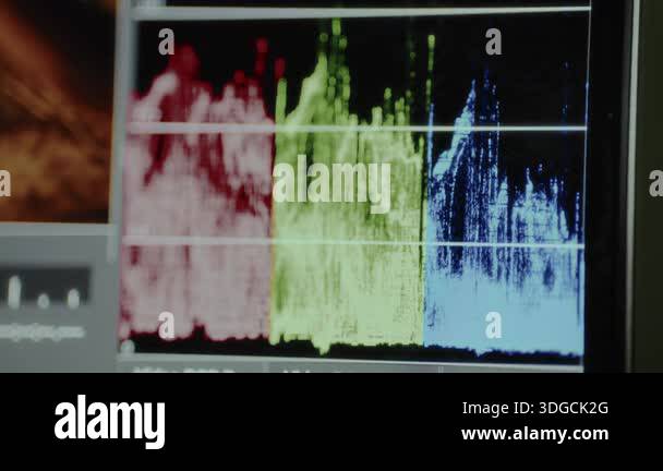 Color histogram for color correction on video post production Stock ...