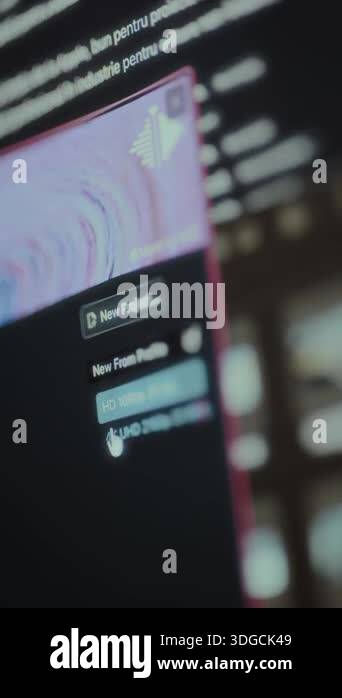 Options for creating a new video project with different resolution ...