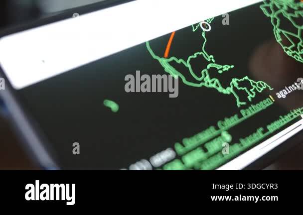 Close up view of live cyber attack map Stock Video Footage - Alamy