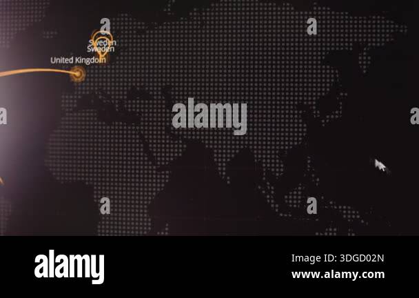 China highlighted on the real time cyber attack map Stock Video Footage ...