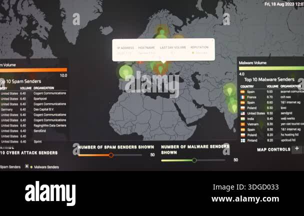 Checking the IP addresses of malware and spam sources Stock Video ...