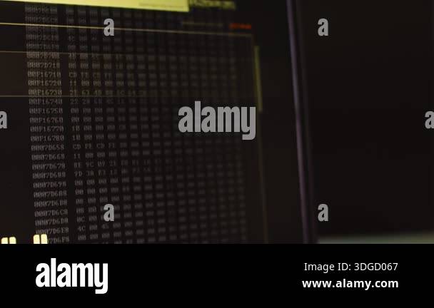 Hex dump, file in hexadecimal format Stock Video Footage - Alamy