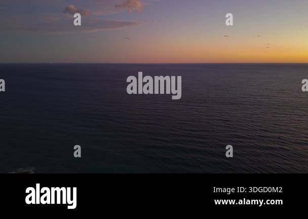 Dusk Open Ocean Horizon With Calm Purple Sky And Gentle Ripples ...