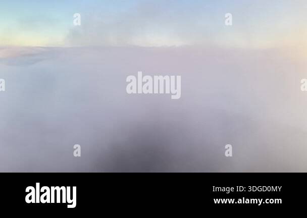 Soft Fog Pastel Sky Sunrise Calm, Drone Gliding Above Low Cloud Layer ...