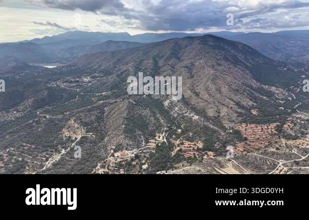 Aerial View Of Majestic Rounded Mountain, Broad Slopes Descend Into ...