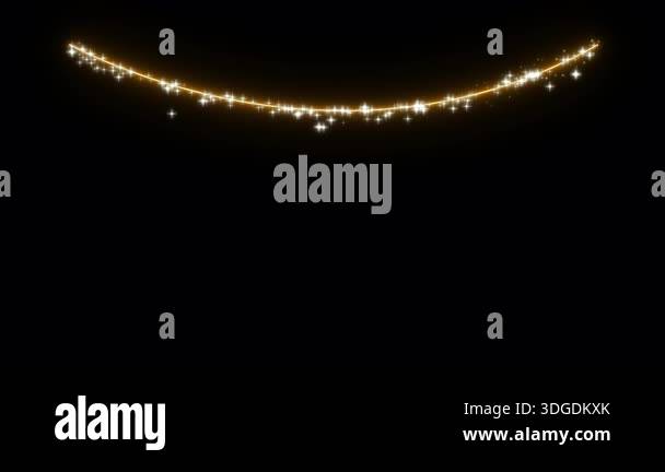 Curved Golden Particle Trail Shimmering Light Curtain Stock Video ...