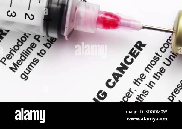 Close up of a health information document about lung cancer Stock Video ...