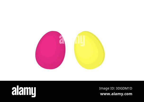 Easter Eggs Knocking Animation. Two Multicolored Easter Eggs with ...