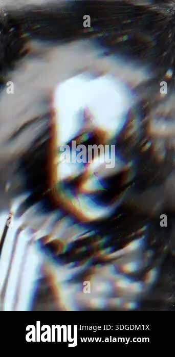 Glitch Art Portrait Of A Neon Blue Clown Mask With Distorted Facial ...