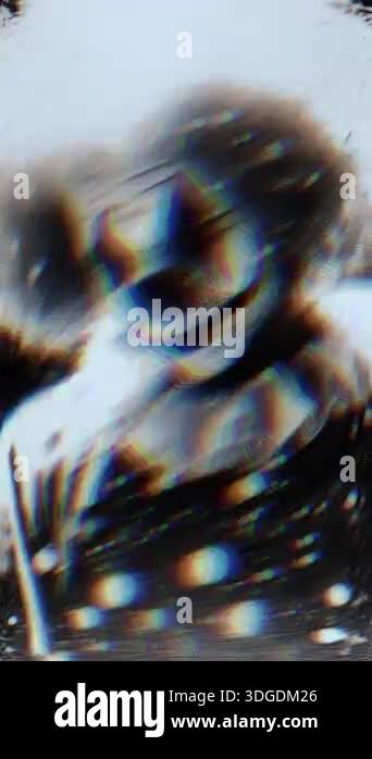 Glitch Art Portrait Of A Neon Blue Clown Mask With Distorted Facial ...