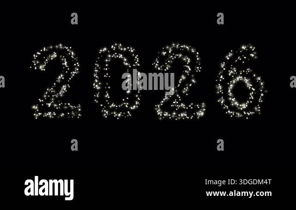 2026 Happy New Year Glowing Particles Animation Stock Video Footage - Alamy