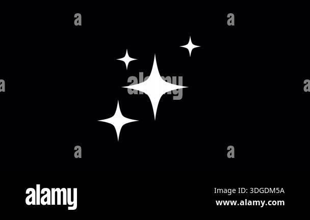 White Star Sparkle Minimal Animation Loop Stock Video Footage - Alamy