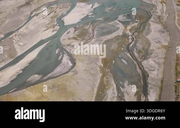 A stunning aerial view presenting intricate and mesmerizing river ...