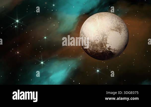 Planet of the solar system Pluto. 3d animation. 4k Stock Video Footage ...