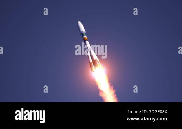 Separation of the first four stages of the spacecraft launch vehicle ...