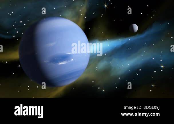 Planet of the solar system Neptune. 3d animation. 4k Stock Video ...