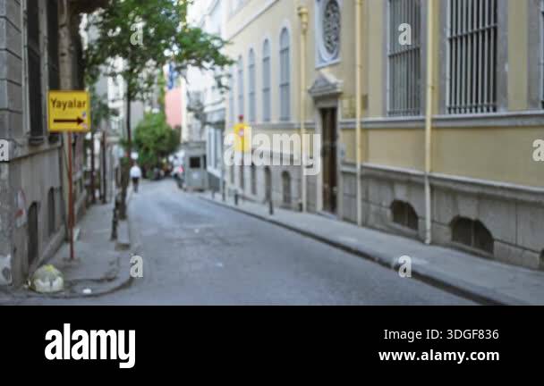 Blurred istanbul street scene with shallow bokeh backplate and soft ...