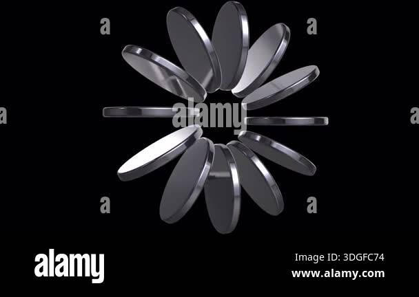 Abstract 3D Rendering of Rotating Metallic Discs in Circular Motion ...