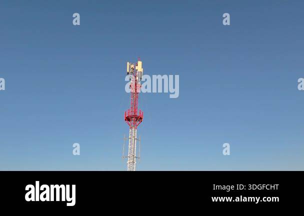 telecommunication tower, Aerial view of a telecommunication tower at ...