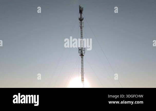 telecommunication tower, Aerial view of a telecommunication tower at ...